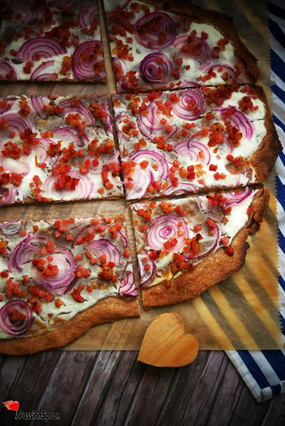 Classic bacon-onion Flammkuchen - PassionSpoon recipes