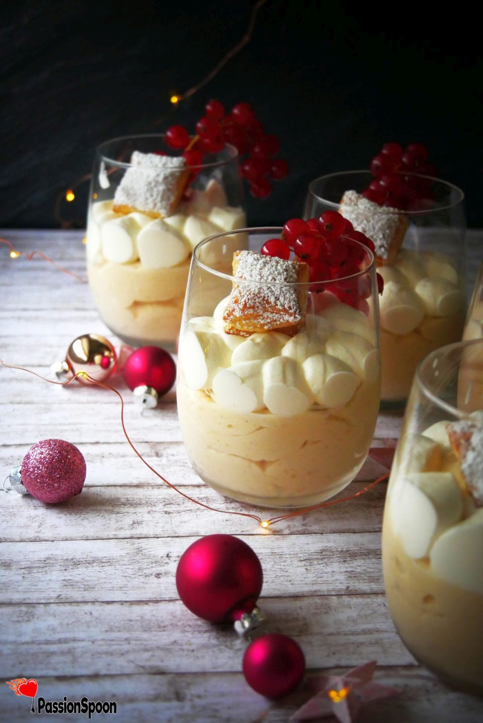 Bled cream cake in a glass; also called kremšnita - PassionSpoon recipes