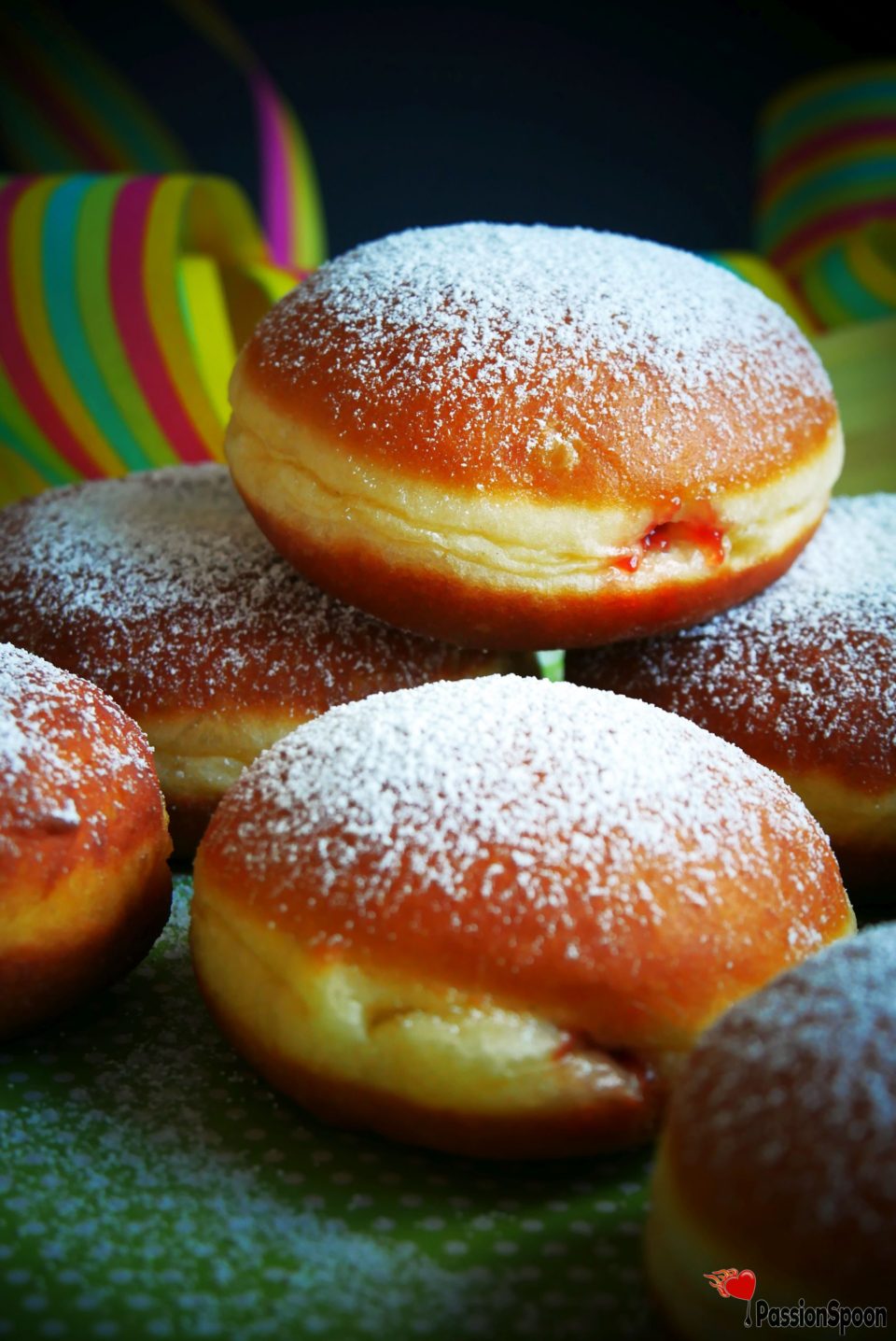 Jelly doughnuts; fluffy, jam-filled Carnival treat - PassionSpoon recipes