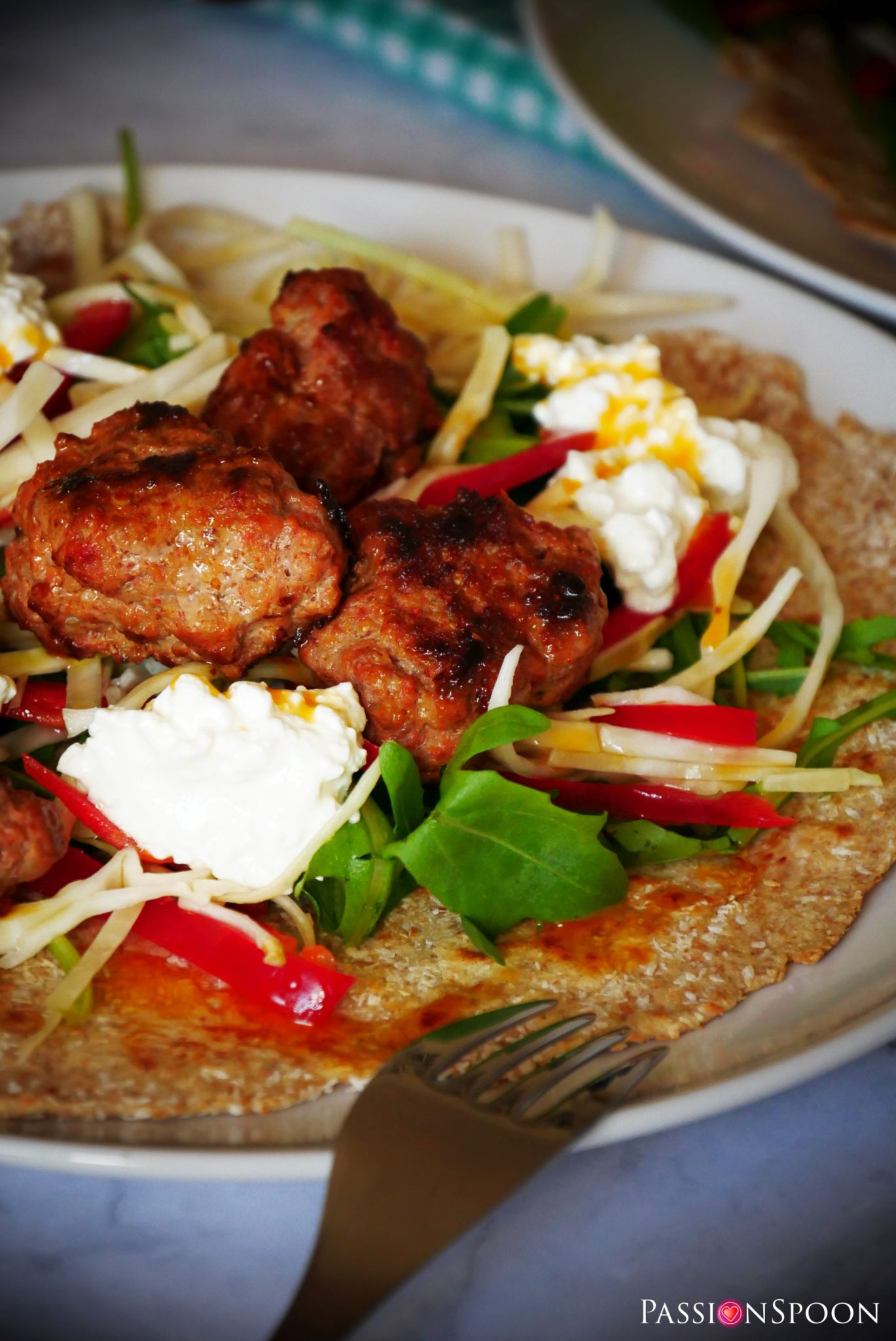 Tandoori masala koftas; with coconut flatbread - PassionSpoon recipes