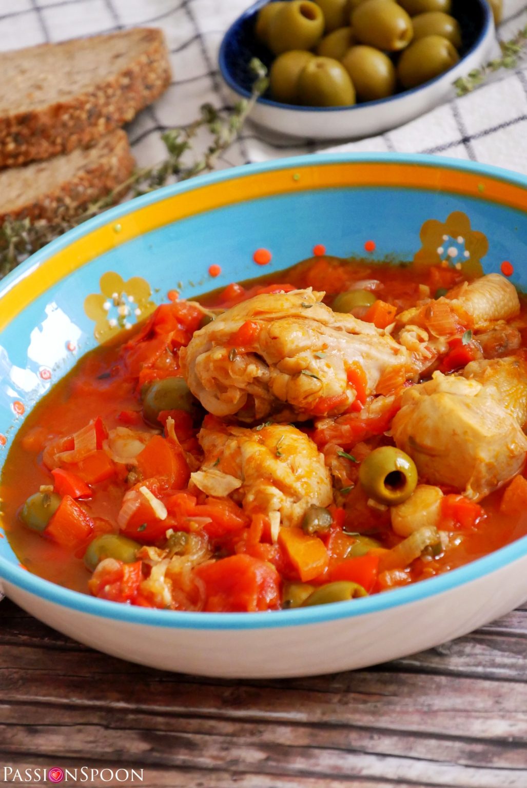 Pollo alla cacciatora; hunter-style chicken - PassionSpoon