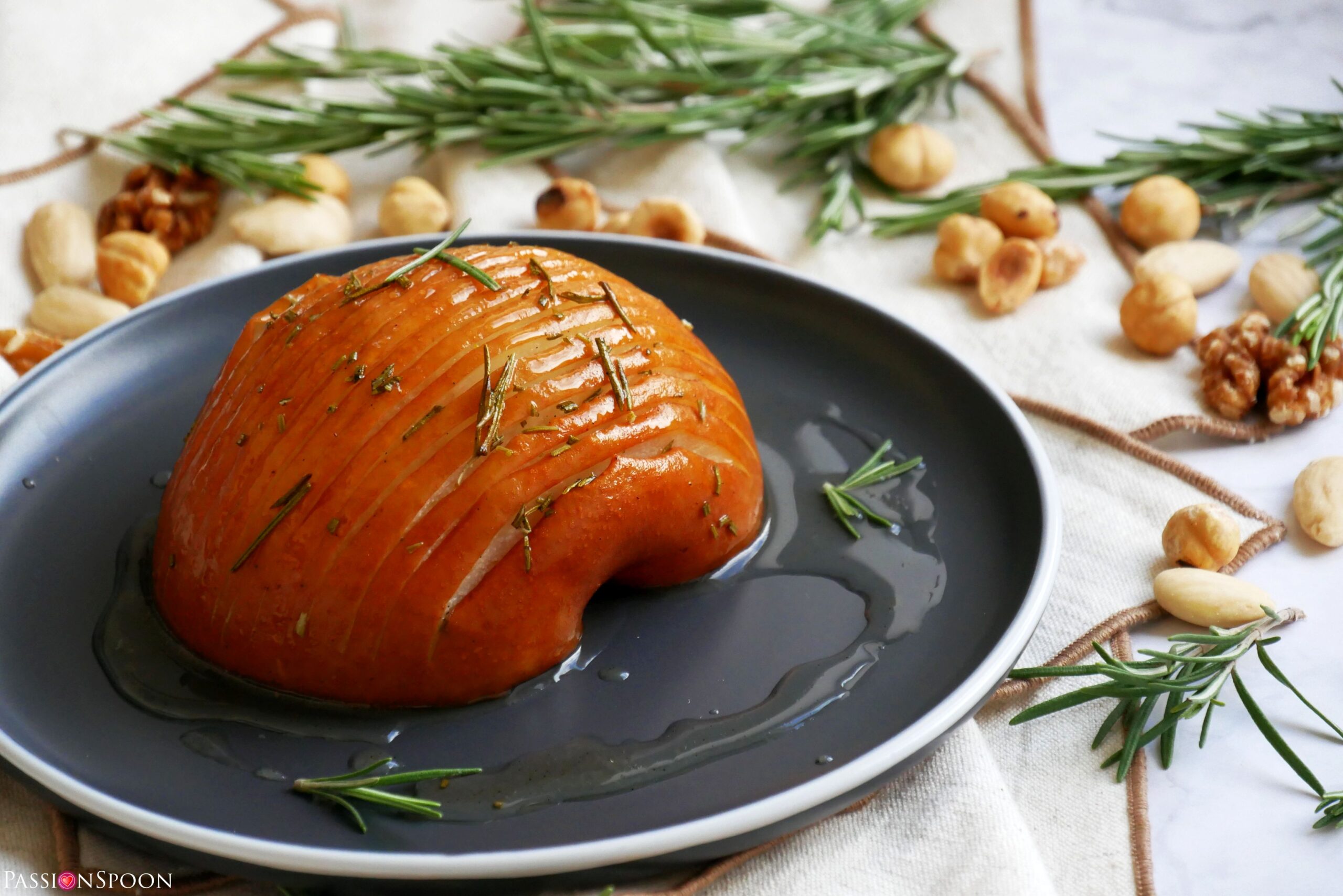 Rosemary Hasselback Asian pear - PassionSpoon